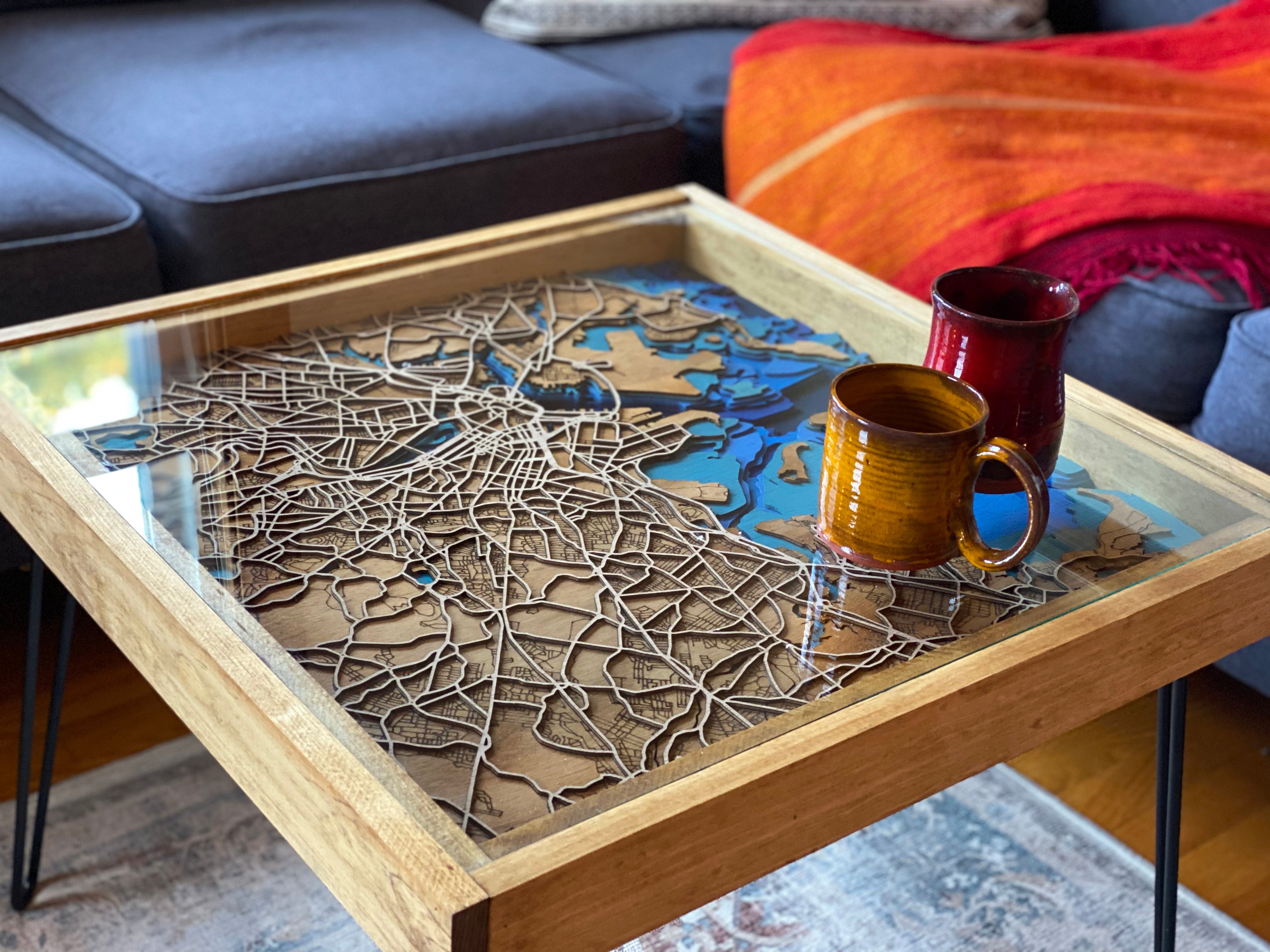 Map Coffee Tables – Charles River Woodworks