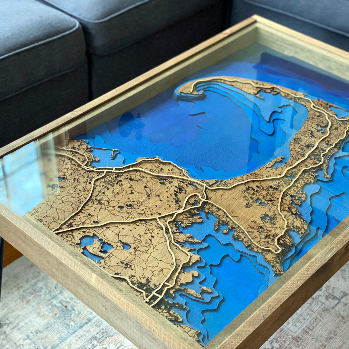 Cape Cod Map Coffee Table - 24x36" – Charles River Woodworks