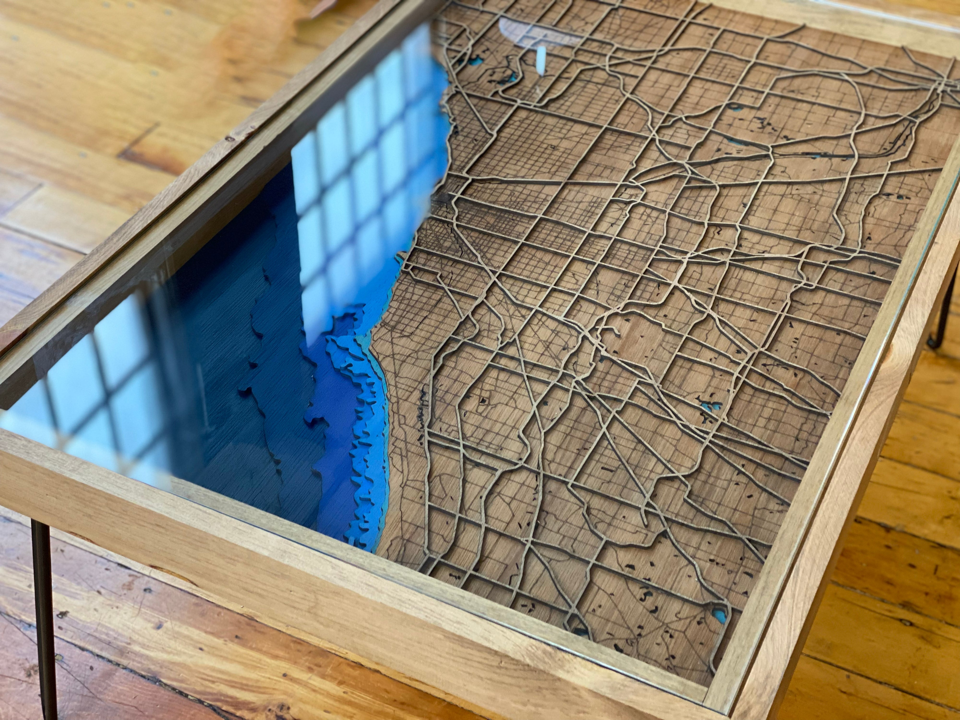 New York City Map Coffee Table - 24x24" – Charles River Woodworks