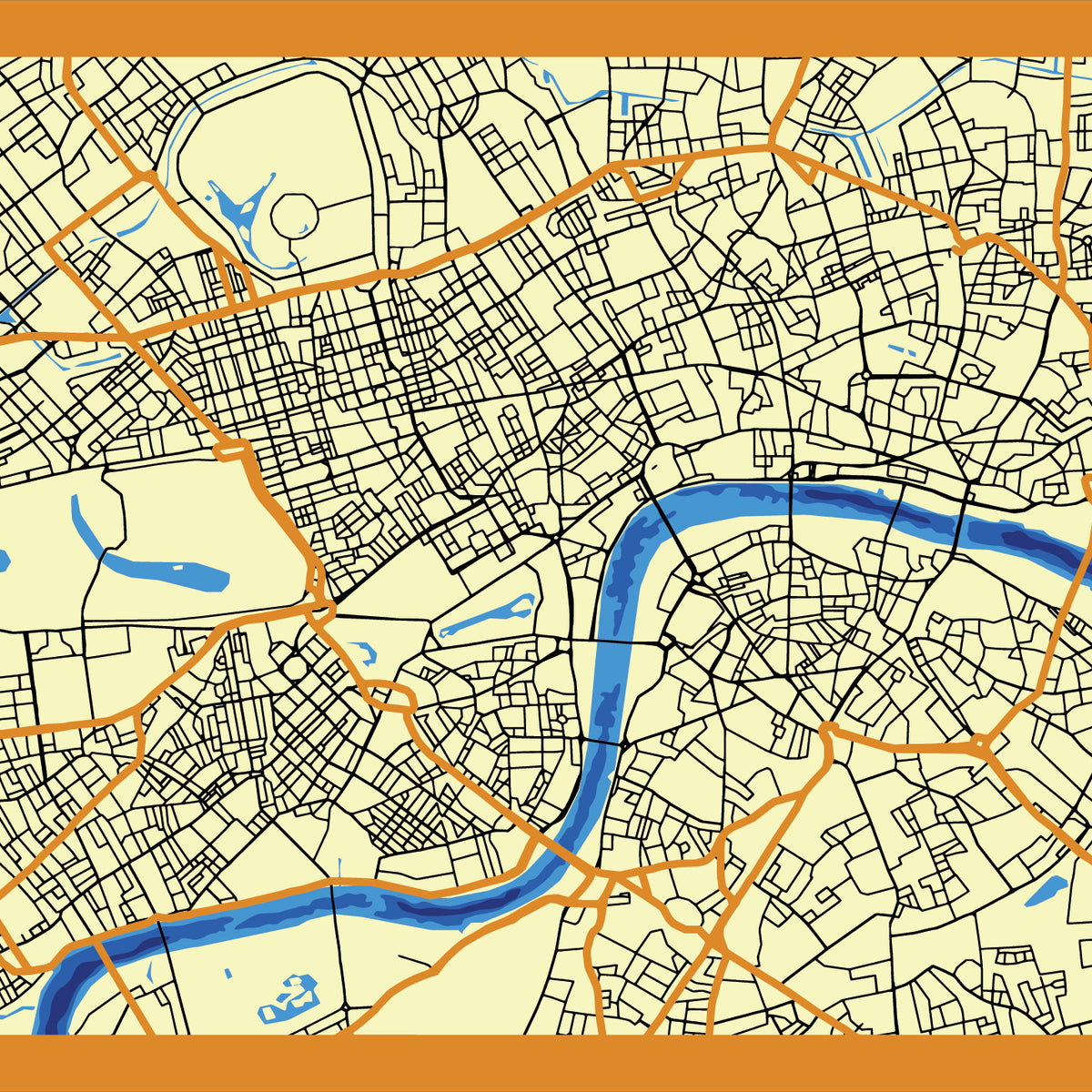 London Map Coffee Table - 24x36" – Charles River Woodworks