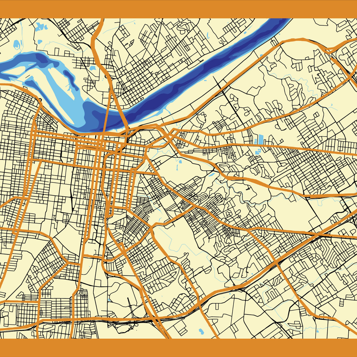 Louisville Map Coffee Table - 24x24" – Charles River Woodworks