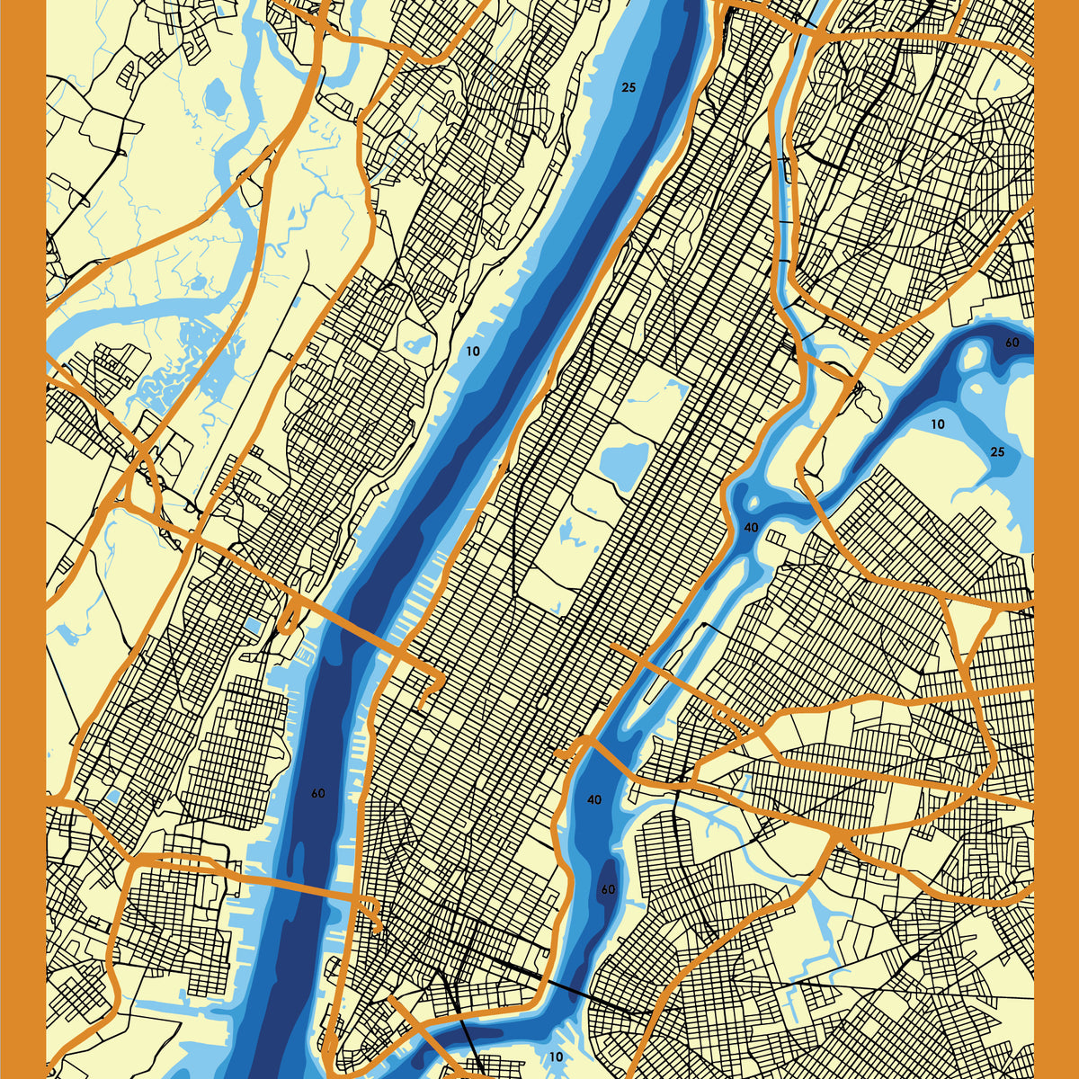 New York City Map Coffee Table - 24x36" – Charles River Woodworks