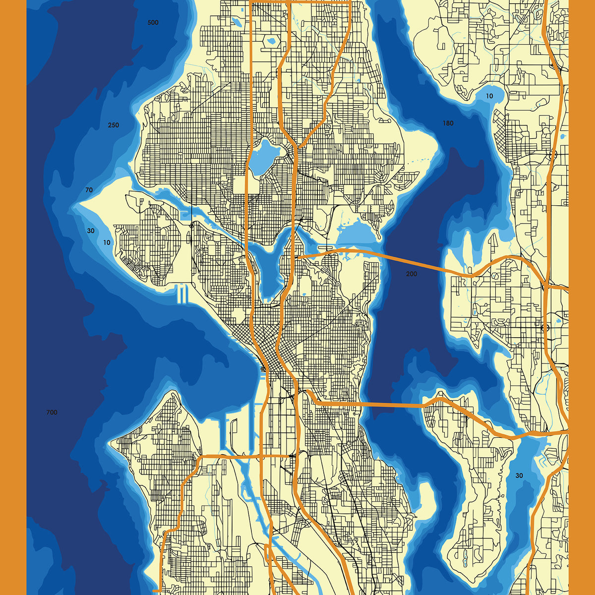 Seattle Map Coffee Table - 24x36" – Charles River Woodworks