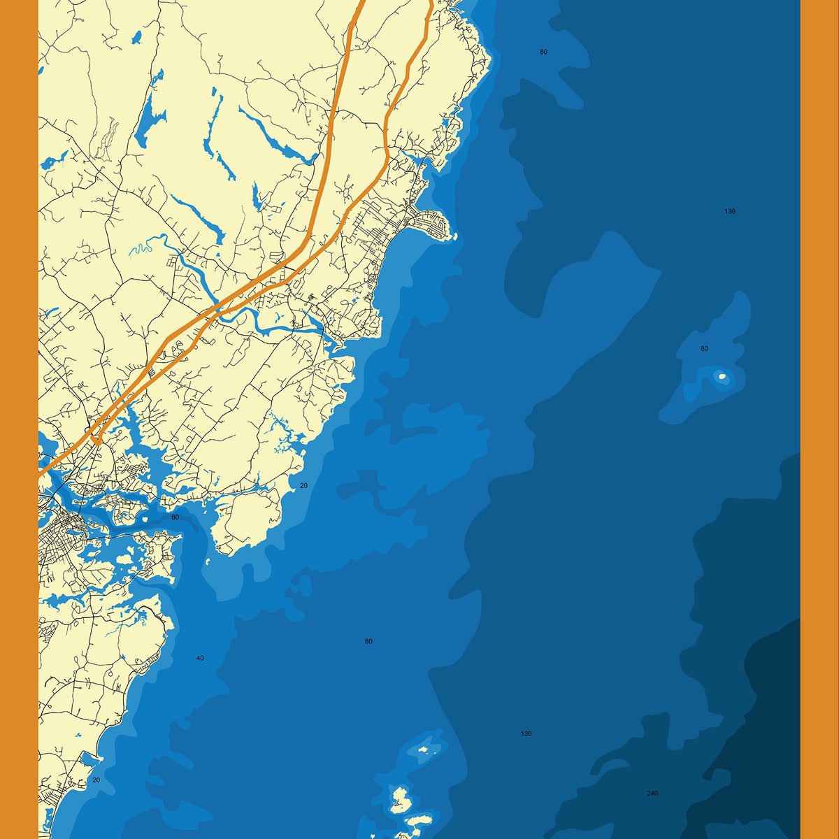 York, ME Map Coffee Table - 24x36" – Charles River Woodworks