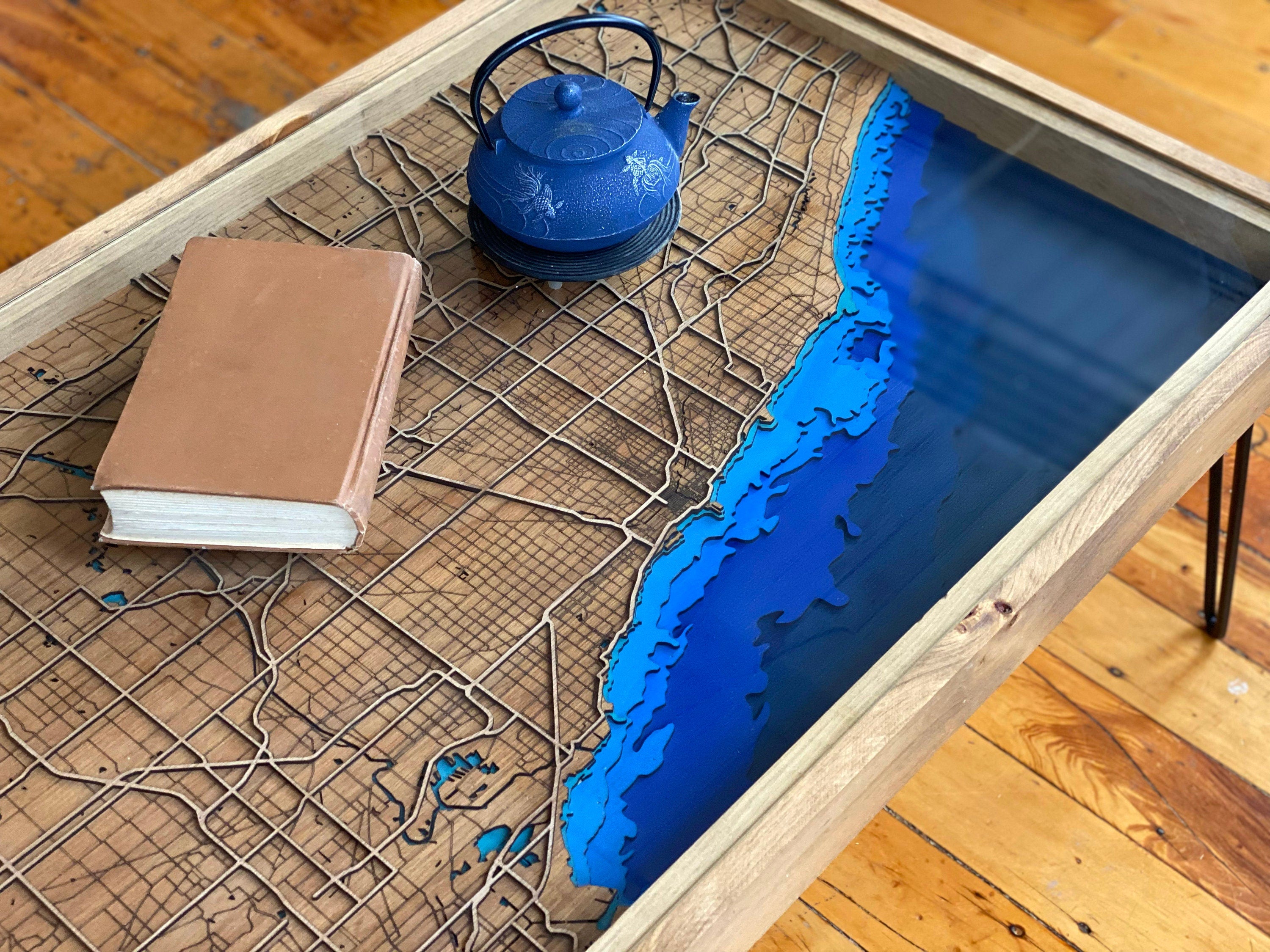 Handcrafted City Map Coffee Table - Choose your own city! – Charles ...