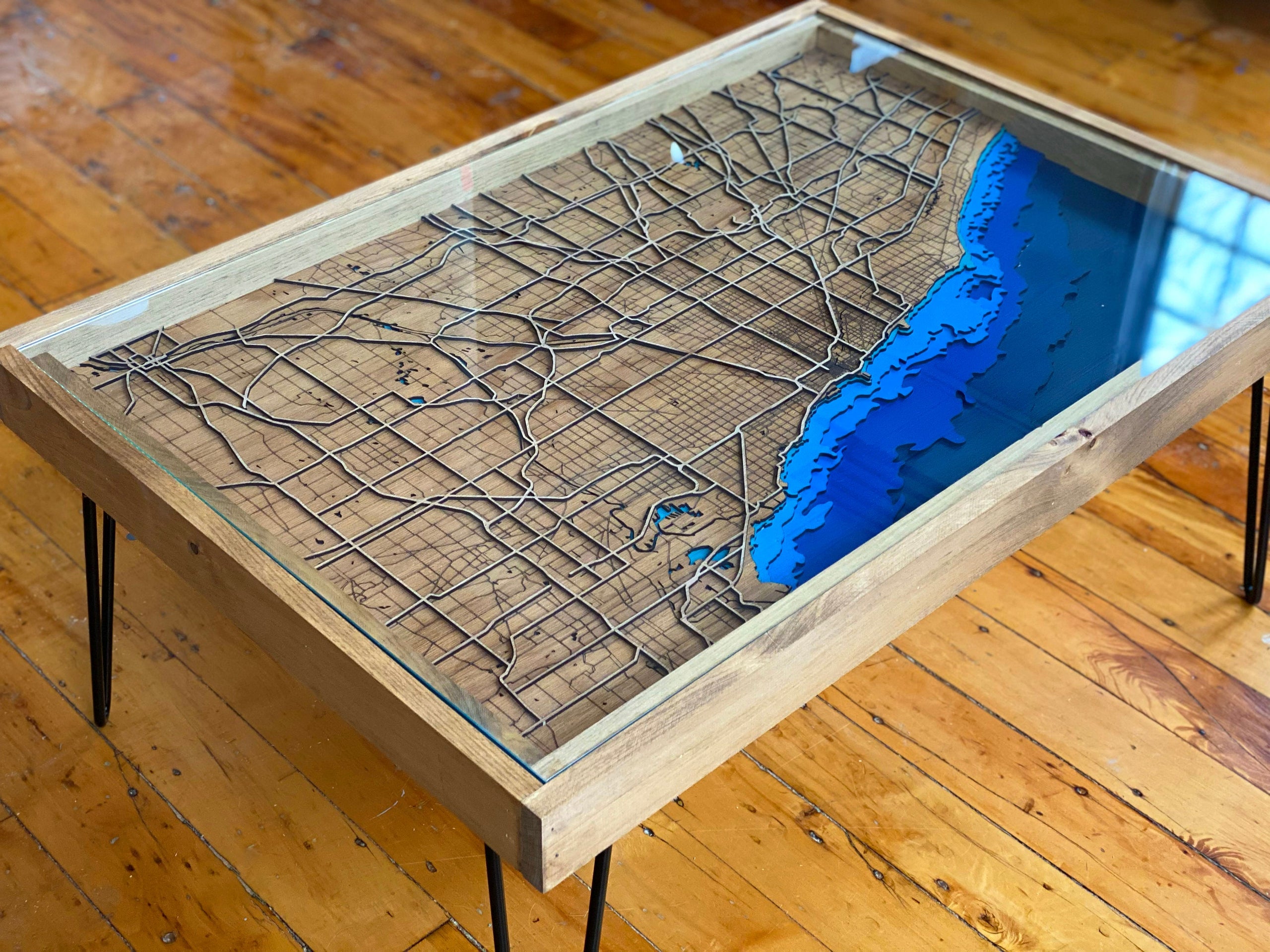 Map Coffee Tables – Charles River Woodworks